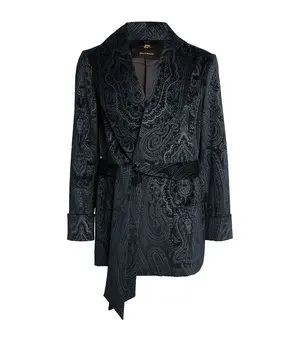 DANIEL HANSON Silk-lined Paisley Smoking Jacket