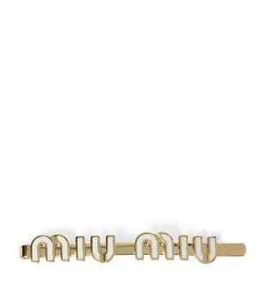 Miu Miu Logo Hair Clip - White