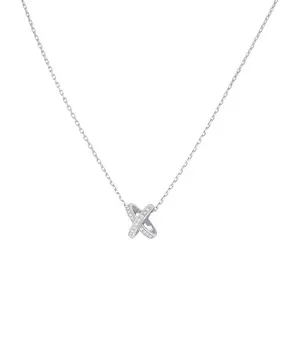 CHAUMET White Gold And Diamond Jeux De Liens Necklace - Silver