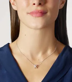 CHAUMET White Gold And Diamond Jeux De Liens Necklace - Silver