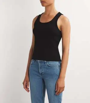 Maje Rib-knit Tank Top - Black