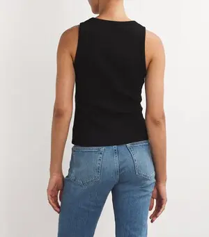Maje Rib-knit Tank Top - Black