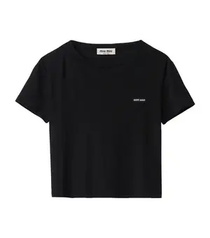 Miu Miu Logo-patch Short-sleeve T-shirt