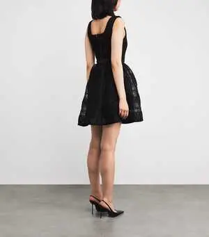 Maje Knitted Mini Skater Dress - Black