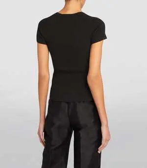Maje Short-sleeve Ribbed Top - Black