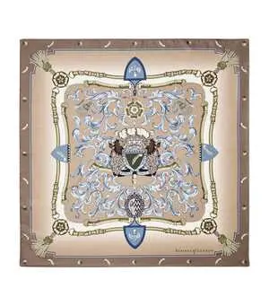 ASPINAL OF LONDON Silk Signature Printed Scarf - Brown
