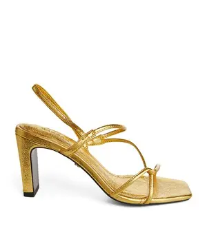 Sandro Metallic Faye 70 Sandals - Beige
