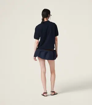Miu Miu Cotton Logo Polo Shirt - Blue