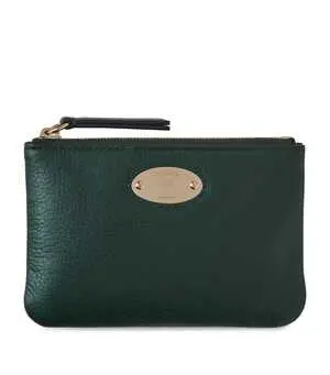 Mulberry Logo Plaque Coin Pouch - Green