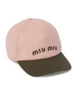 Miu Miu Embroidered Logo Baseball Cap Pink