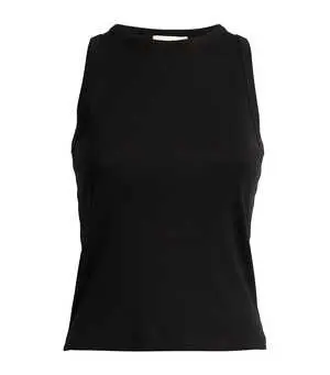 Sandro Sleeveless Ribbed Tank Top - Black