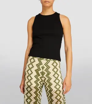 Sandro Sleeveless Ribbed Tank Top - Black