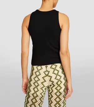 Sandro Sleeveless Ribbed Tank Top - Black