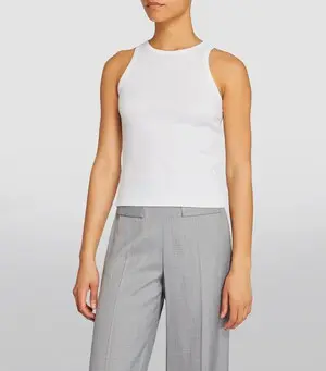 Sandro Ribbed Tank Top - Beige