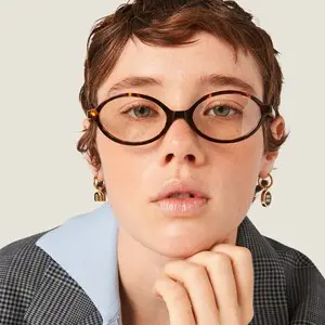 Miu Miu Enamelled Logo Hoop Earrings