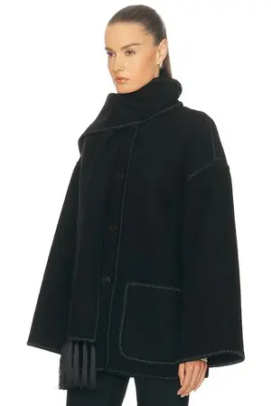 TOTEME Embroidered Scarf Jacket - Black