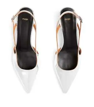 Maje Metallic Slingback Pumps - Black