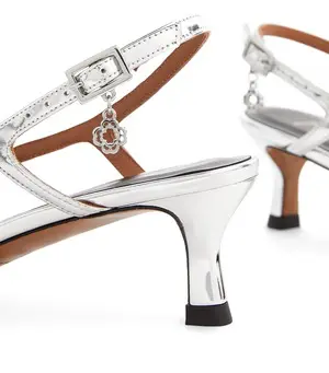 Maje Metallic Slingback Pumps - Black