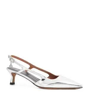 Maje Metallic Slingback Pumps - Black
