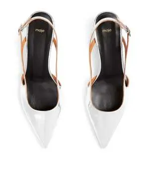Maje Metallic Slingback Pumps - Black