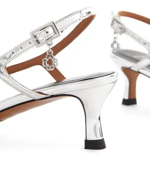 Maje Metallic Slingback Pumps - Black