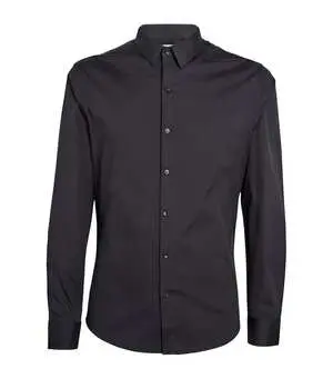Sandro Cotton-blend Long-sleeve Shirt - Black