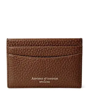 ASPINAL OF LONDON Grained Leather Slim Card Holder - Brown