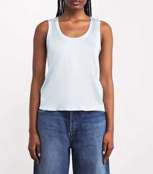 Maje Silk-blend Tank Top - Blue