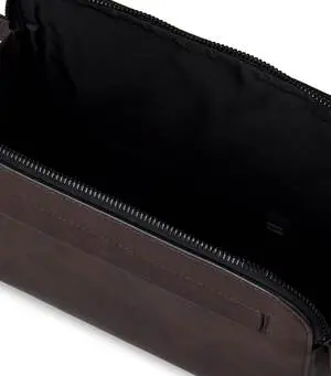 Mulberry Leather Double-zip Wash Bag - Brown