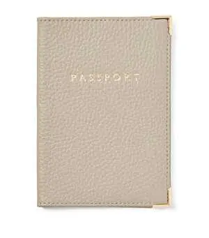 ASPINAL OF LONDON Grained Leather Passport Cover - Grey