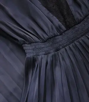 Maje Satin Lace-trim Maxi Dress