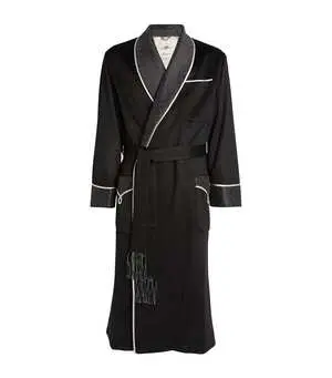 DANIEL HANSON Cashmere-silk Robe - Black