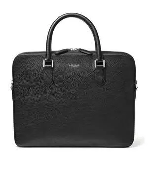 ASPINAL OF LONDON Leather Shield Briefcase - Black