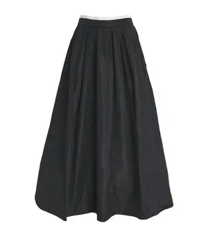 Maje Pleated Midi Skirt - Black