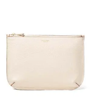 ASPINAL OF LONDON Large Leather Ella Pouch Neutral
