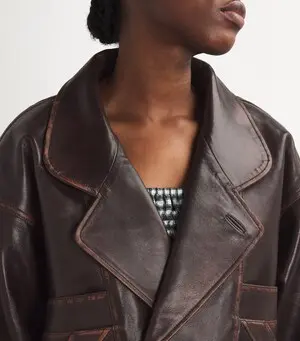 Sandro Double-breasted Leather Jacket