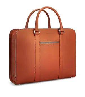 CARL FRIEDRIK Leather Palissy Double Briefcase - Grey