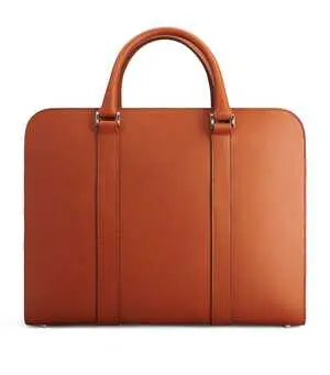 CARL FRIEDRIK Leather Palissy Double Briefcase - Grey