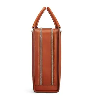 CARL FRIEDRIK Leather Palissy Double Briefcase - Grey