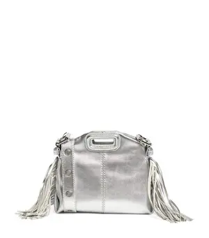Maje Mini Leather Miss M Shoulder Bag - Black
