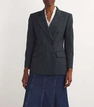 Sandro Striped Double-breasted Blazer