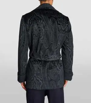 DANIEL HANSON Silk-lined Paisley Smoking Jacket