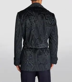 DANIEL HANSON Paisley Silk-lined Smoking Jacket