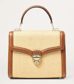 ASPINAL OF LONDON Raffia Mayfair Midi Bag