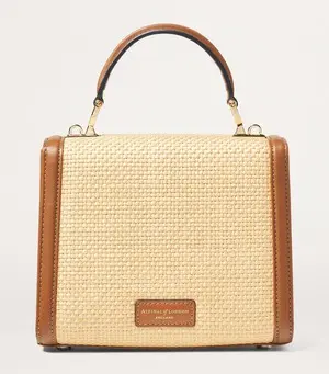 ASPINAL OF LONDON Raffia Mayfair Midi Bag
