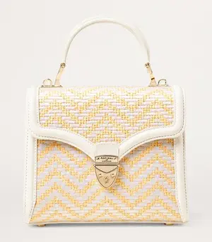 ASPINAL OF LONDON Raffia Mayfair Midi Bag