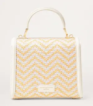 ASPINAL OF LONDON Raffia Mayfair Midi Bag