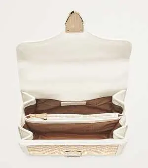 ASPINAL OF LONDON Raffia Mayfair Midi Bag