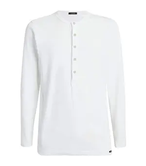 TOM FORD Henley Lounge Shirt - White
