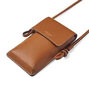 ASPINAL OF LONDON Leather Ella Phone Pouch - Brown
